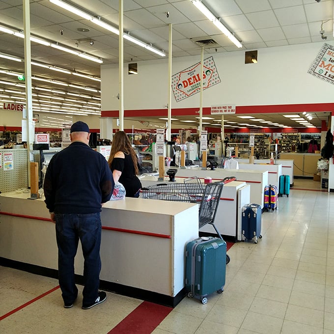 The final frontier: checkout counters where treasures are tallied and thrifting victories are made official.