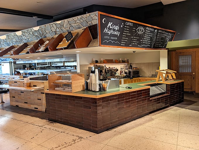 The coffee counter – command central for caffeine operations, where baristas orchestrate the morning symphony that fuels Palm Springs adventures.