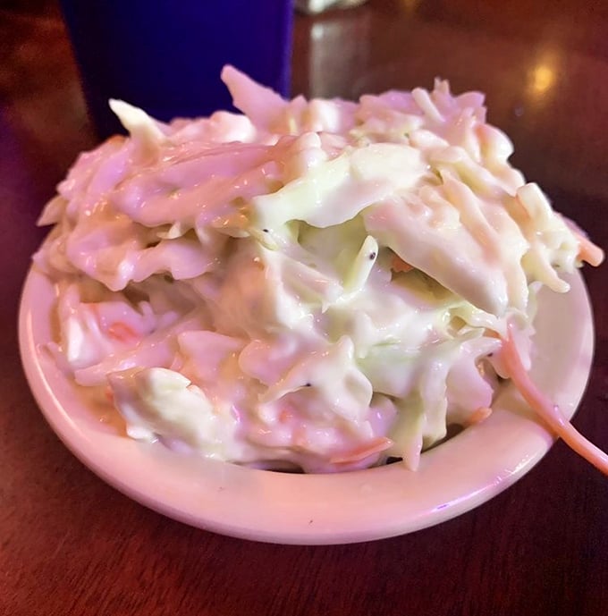 Creamy coleslaw: the unsung hero of any barbecue feast. This isn't just a side—it's the cooling counterpoint that makes each bite of smoky meat even better.