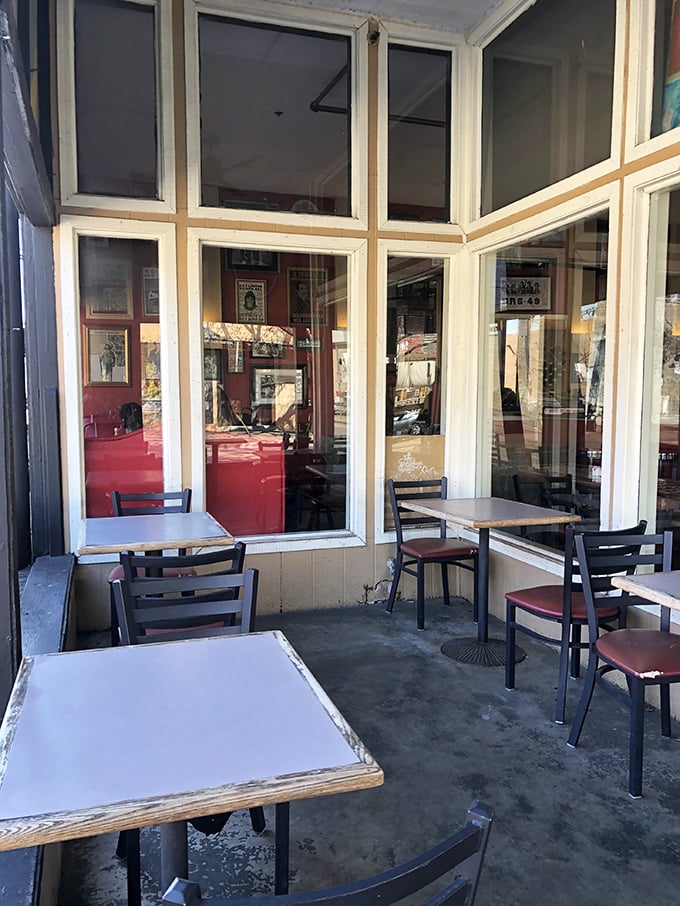 The covered patio offers a front-row seat to Deep Ellum's vibrant street life—perfect for people-watching between bites of Southern comfort classics.