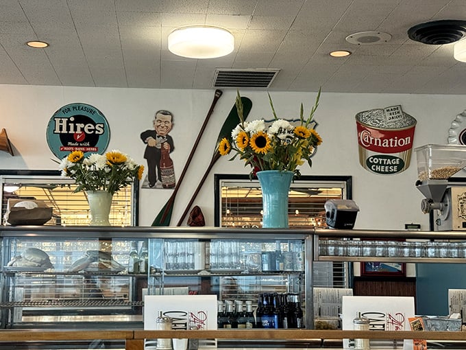 Nostalgic memorabilia adorns the walls, creating an atmosphere where every meal feels like visiting old friends.