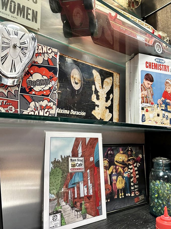The wall of memories and memorabilia tells stories of Richmond's past while you create new ones over plates of perfect eggs.