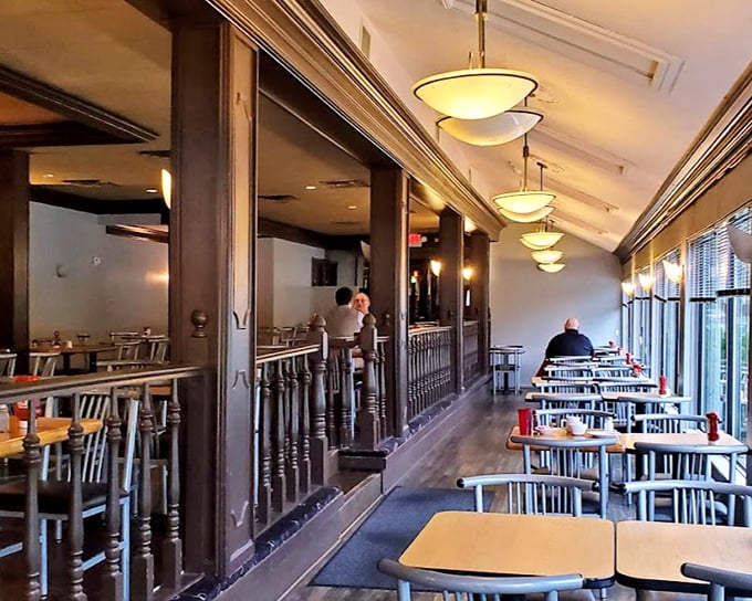 The dining area balances diner charm with enough space to avoid hearing your neighbor's life story—unless, of course, it's worth hearing.