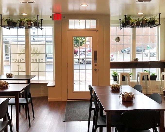 Bright, airy, and plant-adorned—this dining area feels like it was designed specifically for your "I found the cutest place" social media moment.