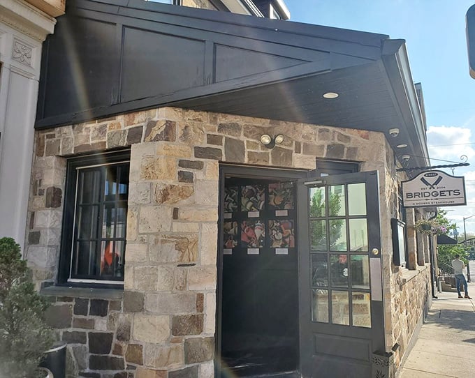 Another view of Bridget's charming exterior—like finding a treasure chest disguised as a stone cottage on Butler Avenue.