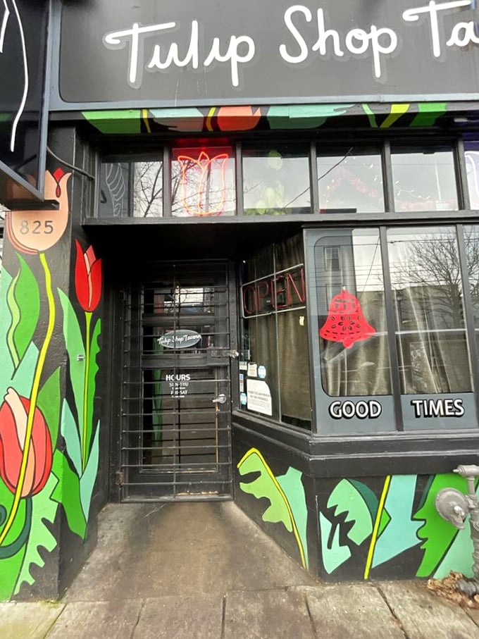 "GOOD TIMES" isn't just window dressing—it's truth in advertising for this neighborhood spot that delivers exactly what it promises.