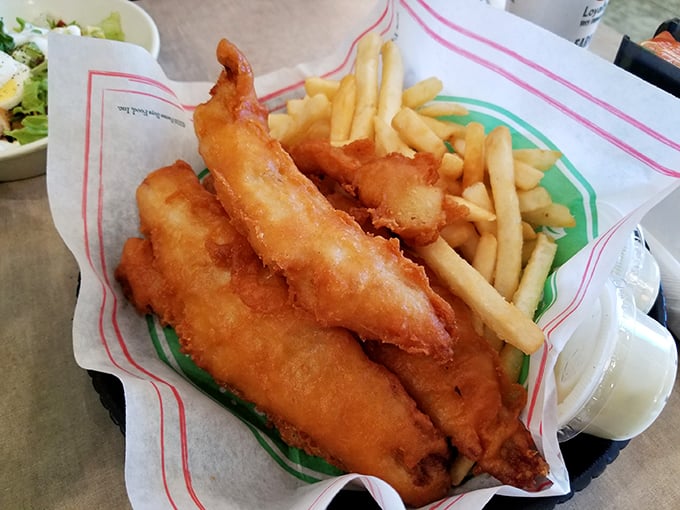 Golden-battered fish and crispy fries – proof that simple food done right is sometimes all you need to turn a day around.