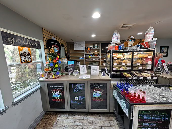 The gateway to barbecue bliss – a welcoming counter where orders are placed and barbecue dreams begin to take shape.