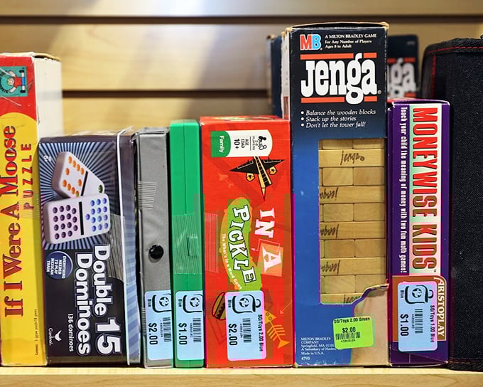 Classic board games that promise family fun without digital distractions—Jenga, Monopoly, and Pictureka for less than downloading their app versions.