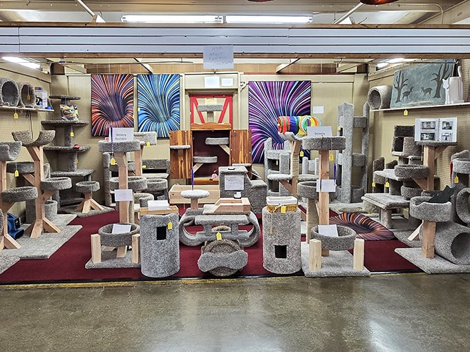 Cat condos and climbing trees that would make feline royalty purr with approval – because pets deserve flea market treasures too.
