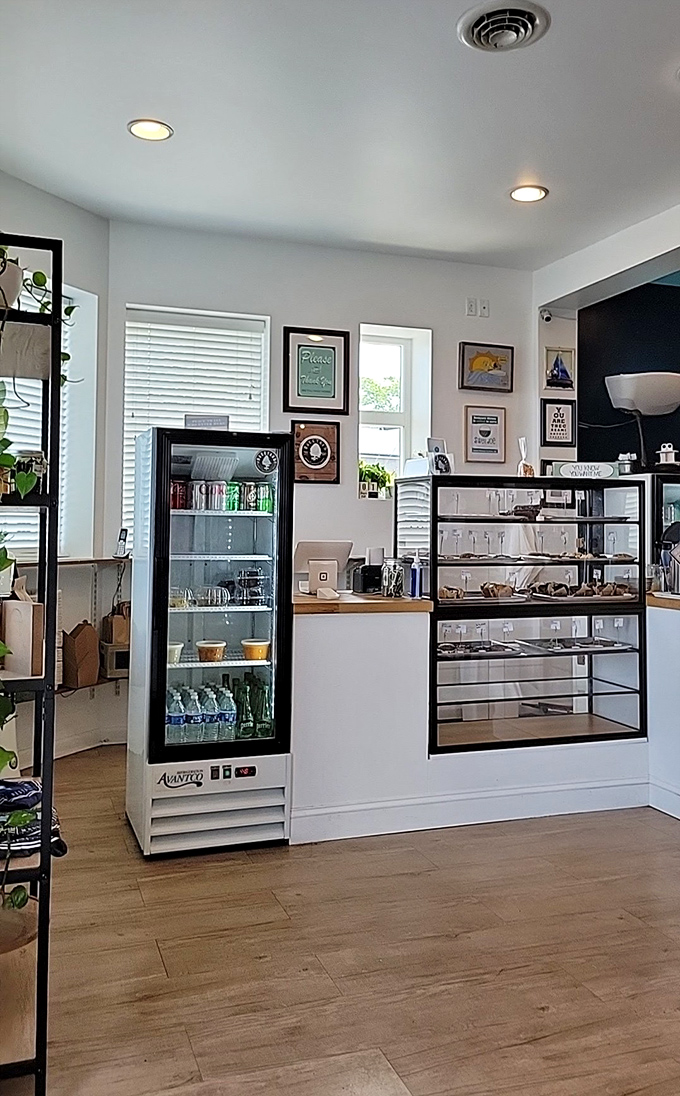 Clean lines, thoughtful retail displays, and a refrigerator stocked with drinks—even the practical corners of The Backyard feel intentionally designed.