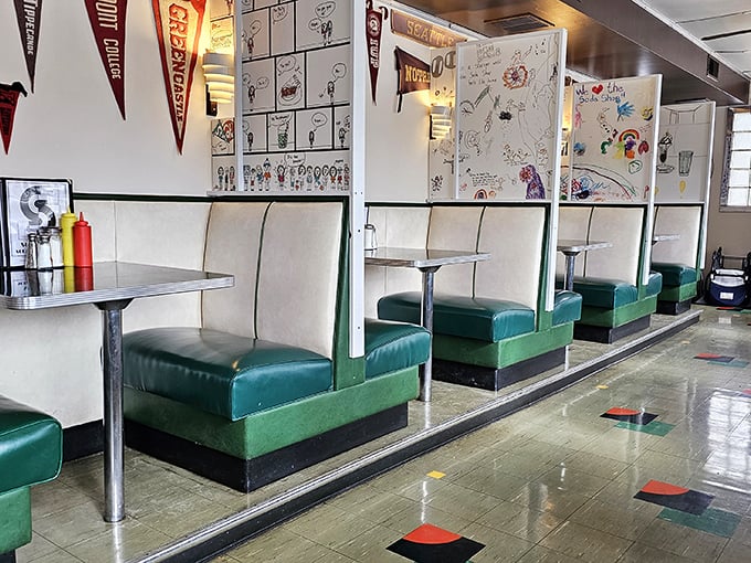 These booths have witnessed first dates, family celebrations, and solo diners finding comfort—each vinyl seat holding decades of Goshen's dining memories.