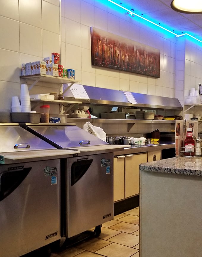 Behind the scenes magic happens here, where short-order wizards transform simple ingredients into plates of morning happiness.