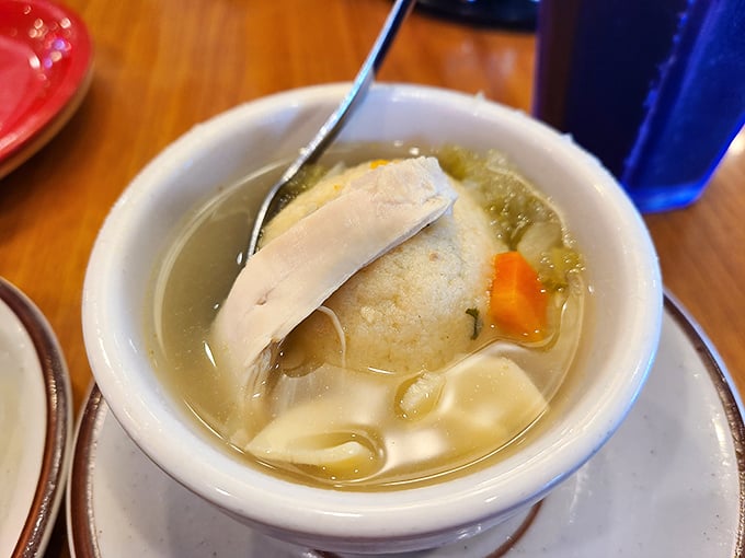 Matzo ball soup that floats a dumpling island in golden broth—chicken soup for the soul wasn't just a book series.