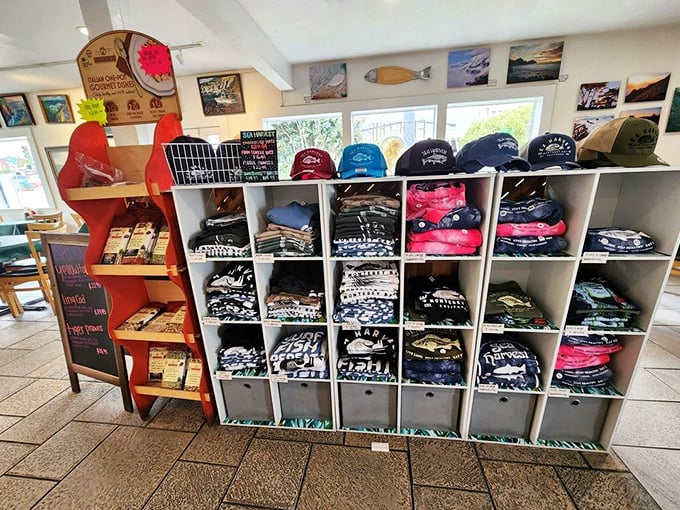 Merchandise that lets you take home more than just leftovers. These shirts and hats aren't just souvenirs—they're membership cards to the "I know where the locals eat" club.