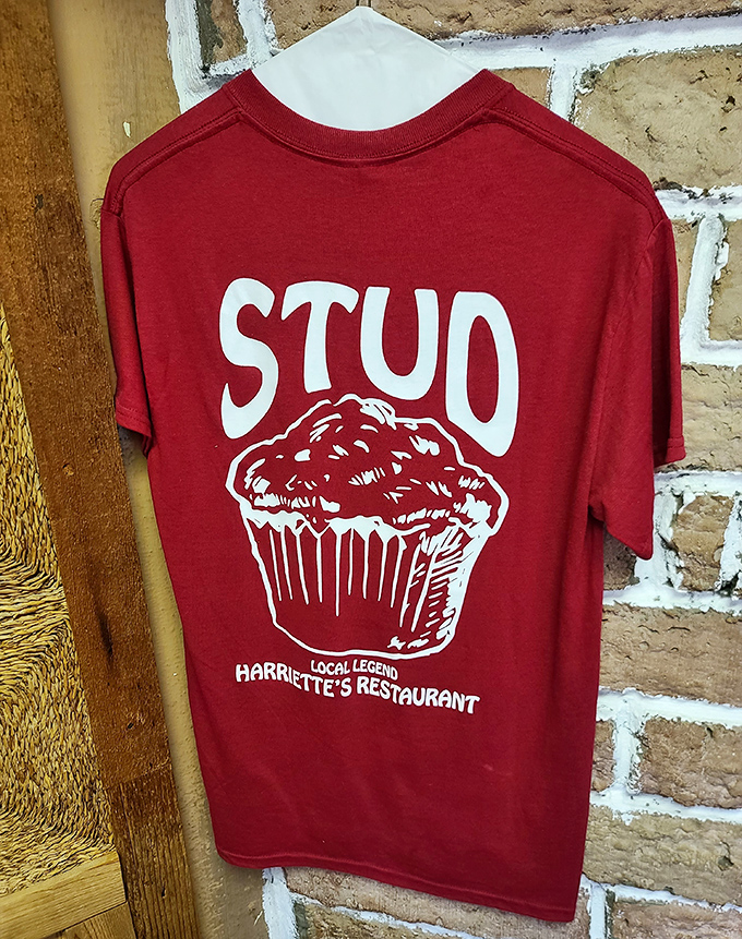 The "STUD Muffin" shirt says it all—when your baked goods achieve cult status, they deserve their own merchandise and devoted fan club.