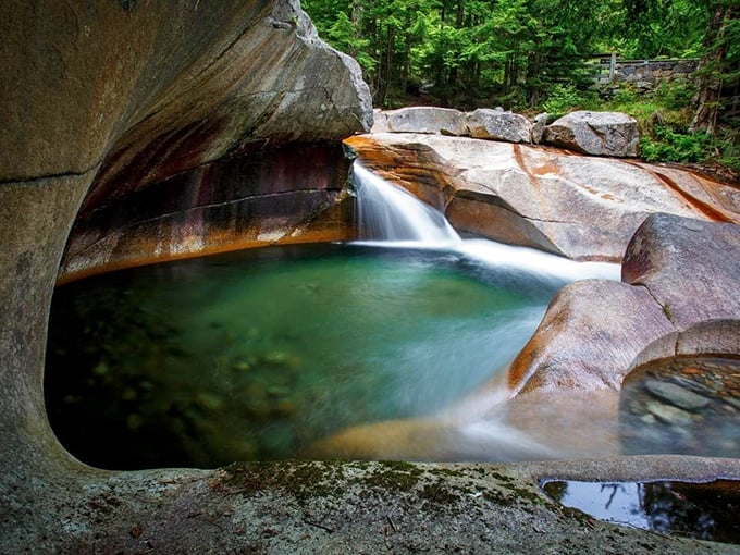 Nature's infinity pool predates the concept by millions of years. The Basin's swirling waters have been smoothing granite since before Instagram made them famous.