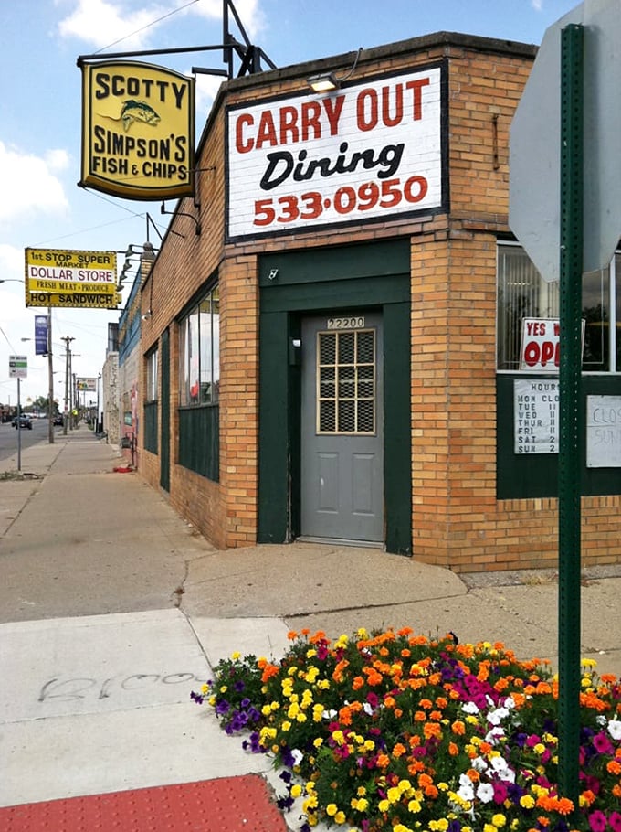 Summer brings a splash of color to the sidewalk outside this Detroit institution, where flowers bloom and appetites are consistently satisfied.