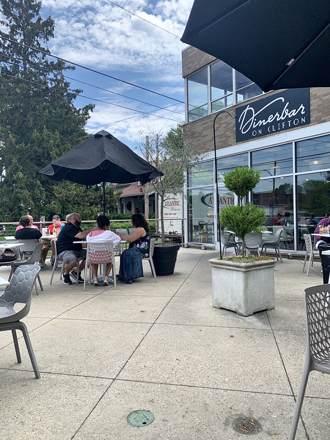 The outdoor patio at Dinerbar on Clifton—where fresh air and fresh food create the perfect recipe for an afternoon well spent.