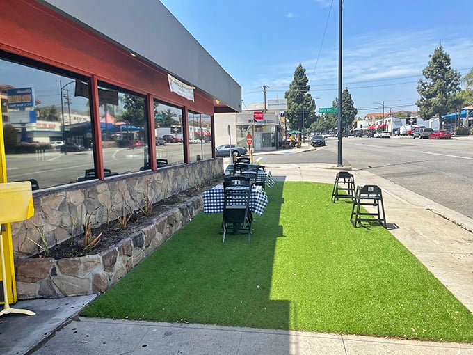 Outdoor seating for those who can't wait to dig in or who need fresh air to recover from the flavor explosion they just experienced.
