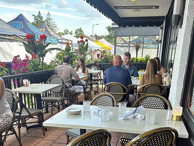 The outdoor patio—where fresh air and fresh flavors come together for a perfect Ohio evening.