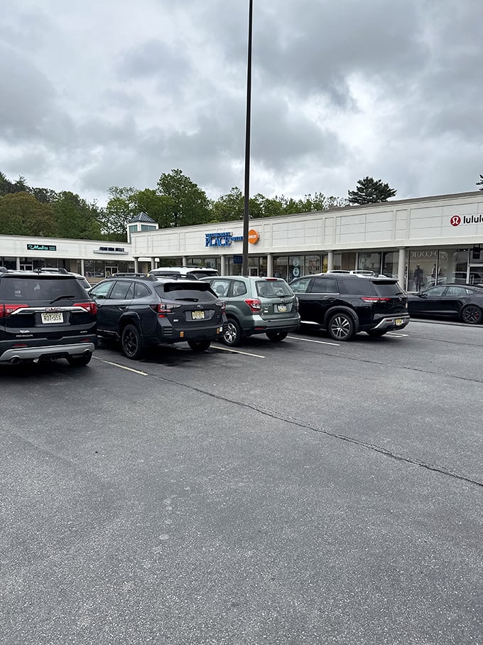 Even on cloudy days, the parking lot fills with hopeful hunters, license plates from across the Northeast revealing the outlet's magnetic pull.
