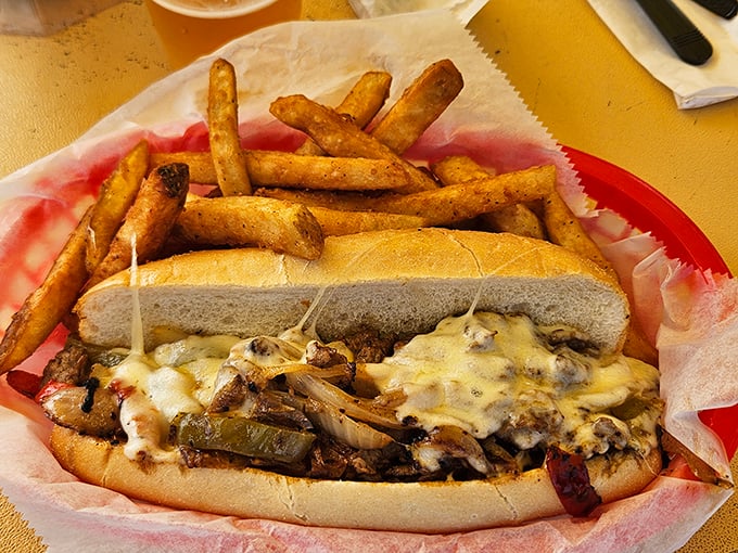 That cheesesteak isn't trying to be Philadelphia—it's doing its own Florida thing, and doing it gloriously well.