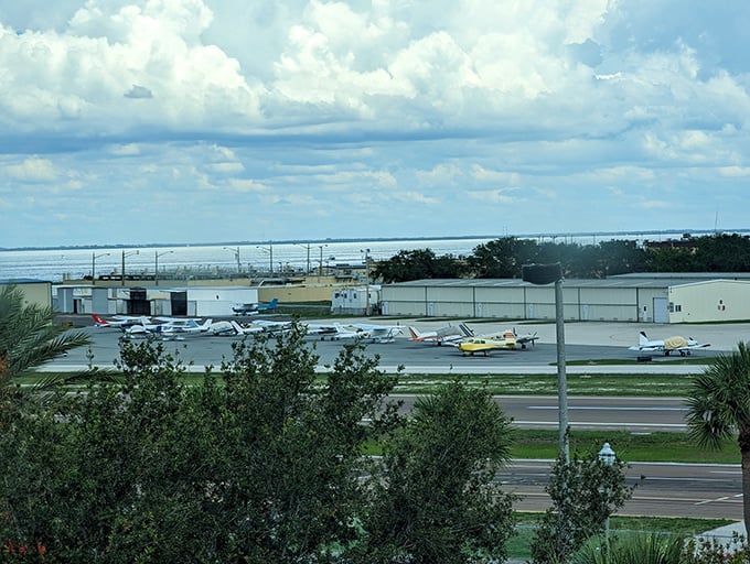 Even the Sunshine Skyway Bridge visible from here looks like something Dalí might have sketched on a napkin.
