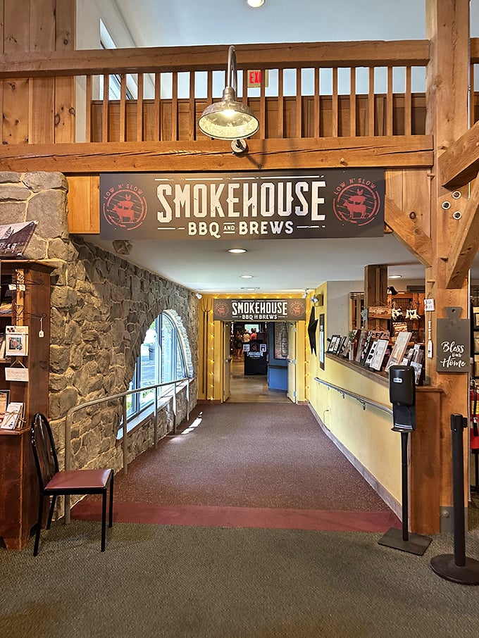 The entrance hallway – where the aroma of smoked meats serves as your personal GPS, guiding you toward barbecue nirvana with invisible tendrils of deliciousness.