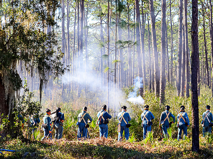 The annual battle reenactment brings history dramatically to life. These dedicated volunteers make the past visceral in ways no book could.