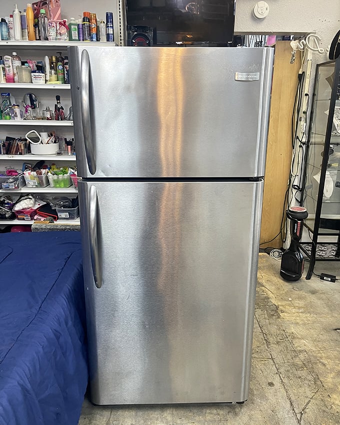 Cold hard facts: This stainless steel refrigerator offers modern convenience at a fraction of retail cost—the coolest deal in the store, literally.