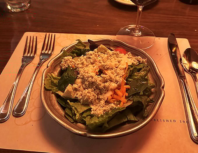 A salad that knows its role—fresh, crisp, and thoughtfully composed. The opening act that respects your appetite for what follows.