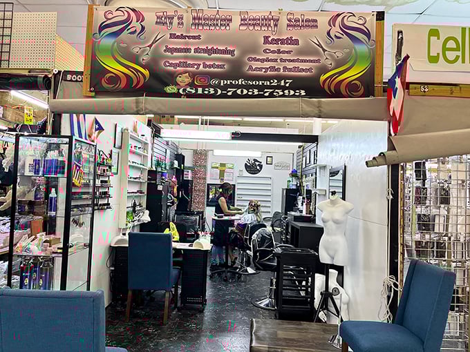 A full-service beauty salon nestled between retail stalls proves Tampa Mall truly is a one-stop destination for both inner and outer transformations.