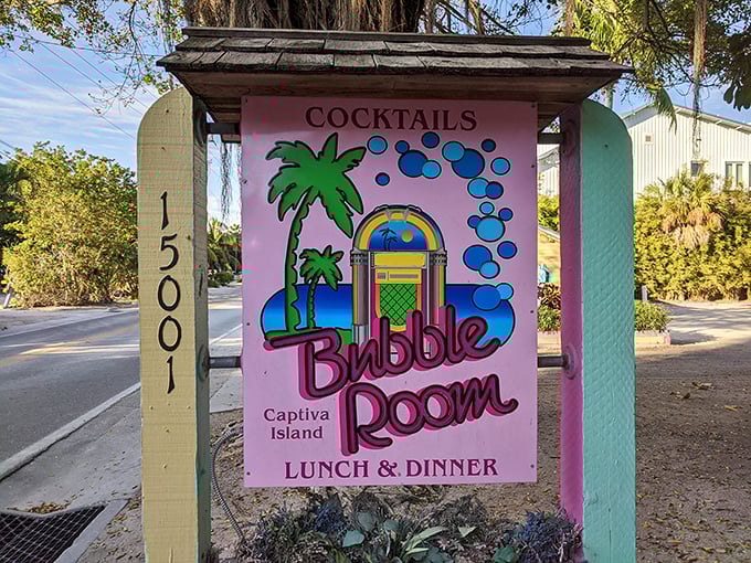 The roadside sign promises bubbles and good times – truth in advertising if there ever was any.