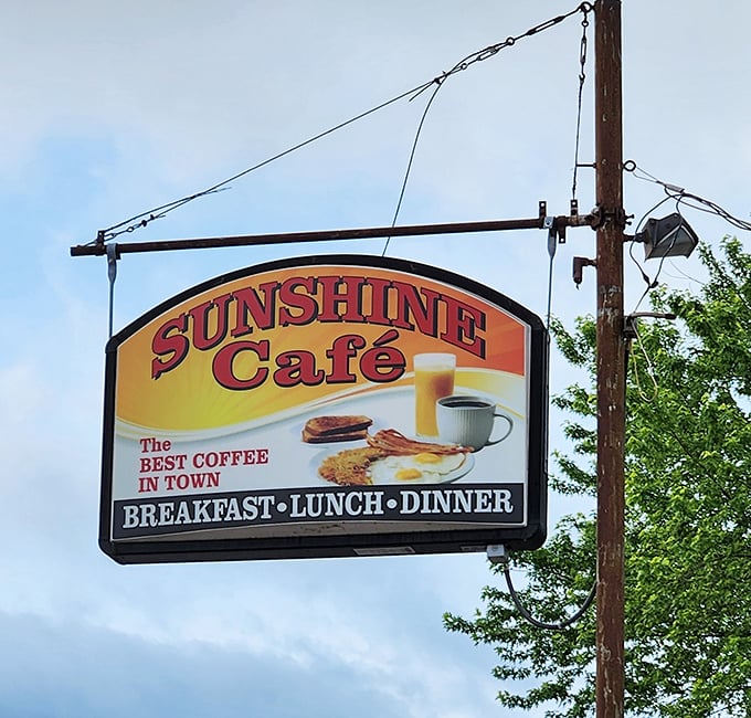 The sign promises "The Best Coffee in Town" – a bold claim that generations of loyal customers seem happy to verify.