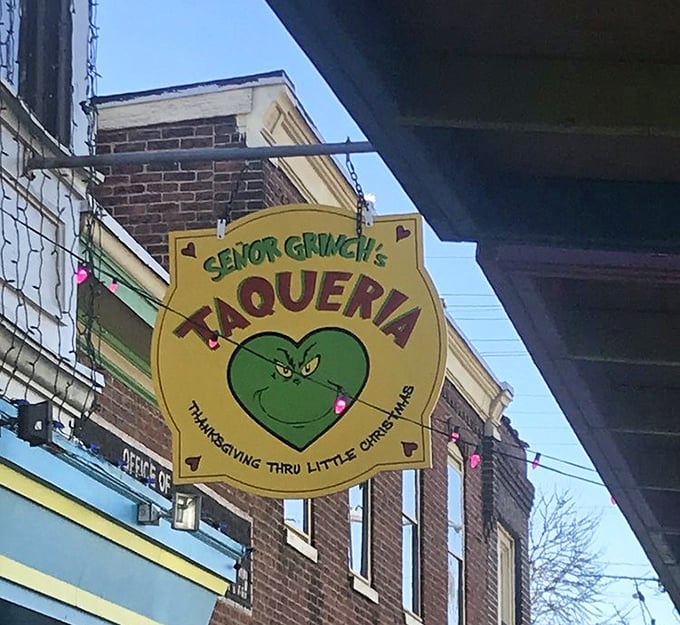 The Grinch himself would grow a three-sizes-bigger appetite at this whimsical taqueria. His heart isn't the only thing expanding here.