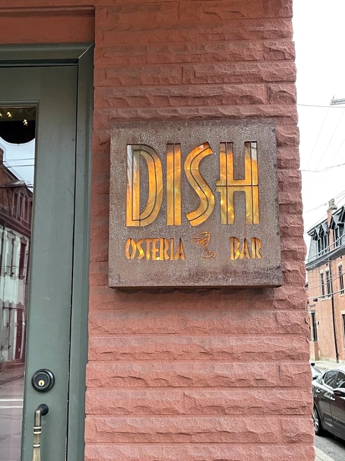 The illuminated sign announces your arrival at the promised land of proper Italian dining—no red-checkered tablecloths in sight.