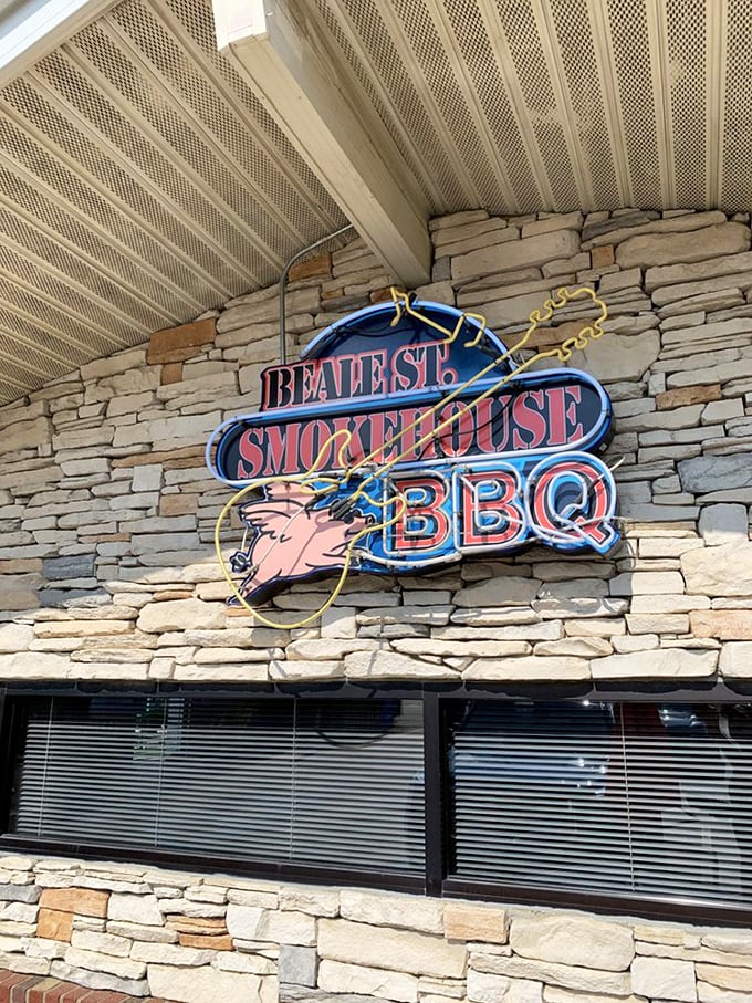 That neon pig sign isn't just decoration – it's a beacon of hope for the hungry and a promise of pork perfection within.