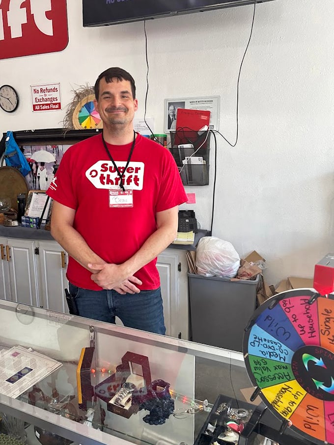 The friendly staff embodies the spirit of SuperThrift – helpful guides in the wilderness of wonderful secondhand finds.