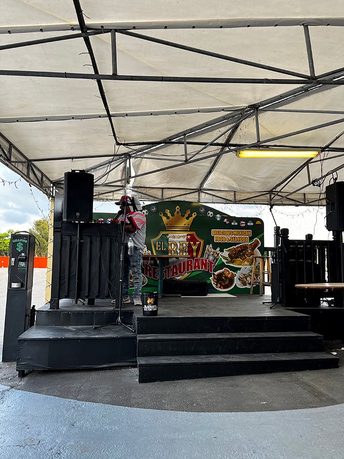 The stage is set for entertainment between bargain hunting sessions – proving the Swap Shop offers more than just shopping.