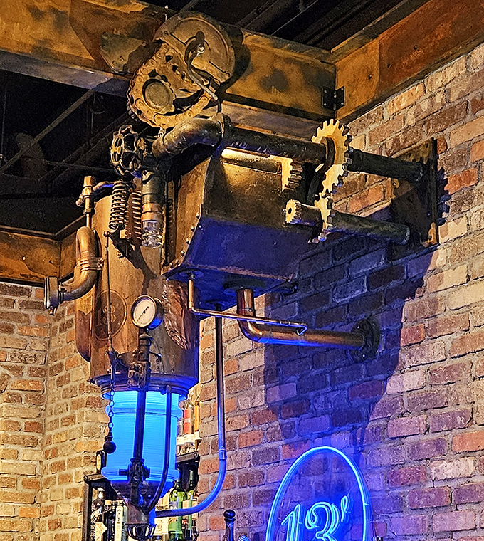 Steampunk meets spirits at this corner of the bar—where Victorian industrial aesthetics make ordering a Manhattan feel like time travel.