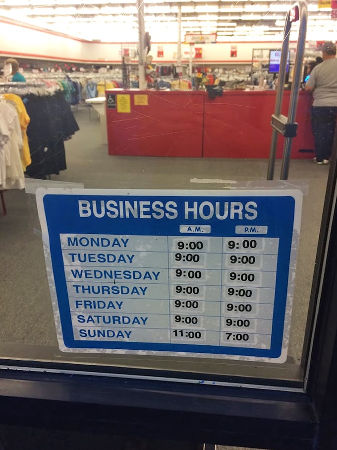 The hours say it all—this treasure hunt requires time. Serious thrifters know to block out a full day for proper exploration.