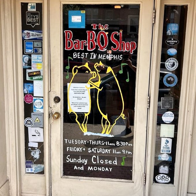 The most important information in Memphis: when you can get your hands on The Bar-B-Q Shop's legendary offerings.