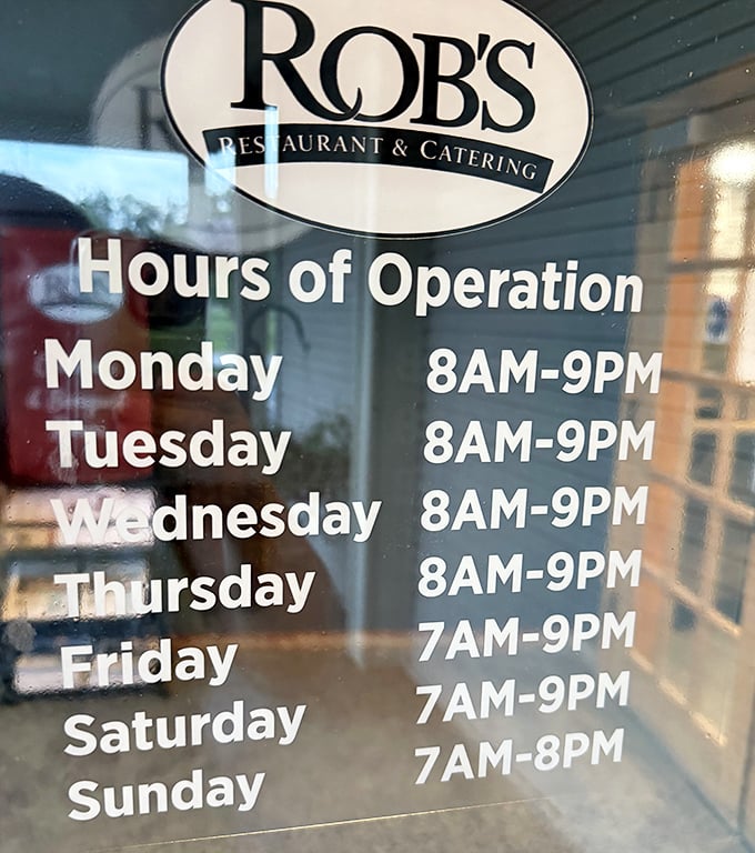 Hours generous enough to satisfy early birds and night owls alike—a schedule that says, "We're here when you need us," seven days a week.