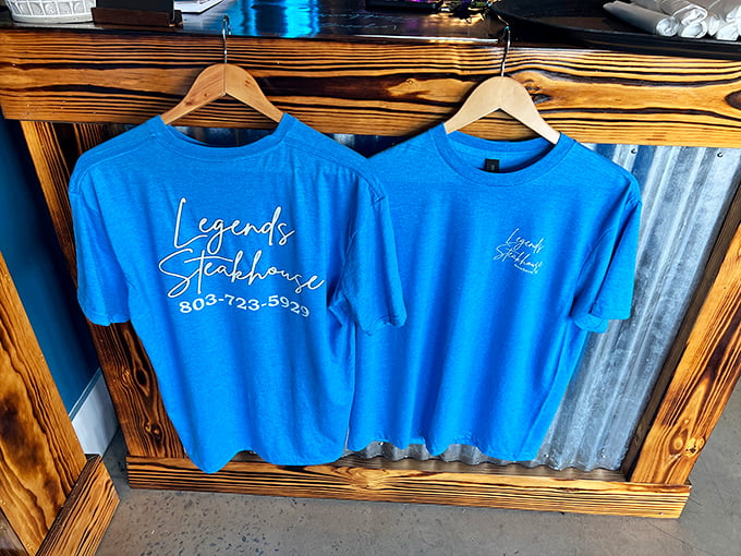 Bright blue t-shirts proudly display the Legends name – because after eating here, you'll want to take a piece of the experience home.