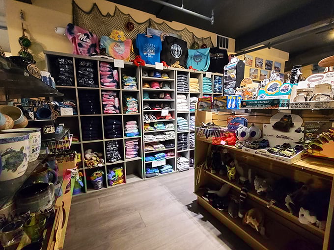 The gift shop offers more than souvenirs—it's a chance to take home a piece of coastal charm after your taste buds have had their fill.