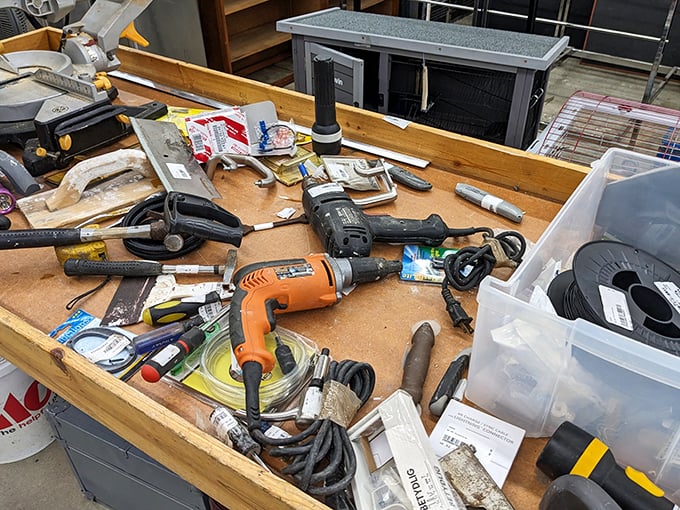 A DIYer's dream—tools that have built, fixed, and created now await their next project. Each drill and wrench represents possibilities and potential.