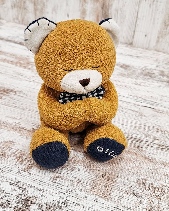 This little bear with the bow tie costs pocket change but delivers priceless cuddles – that's called winning at life.