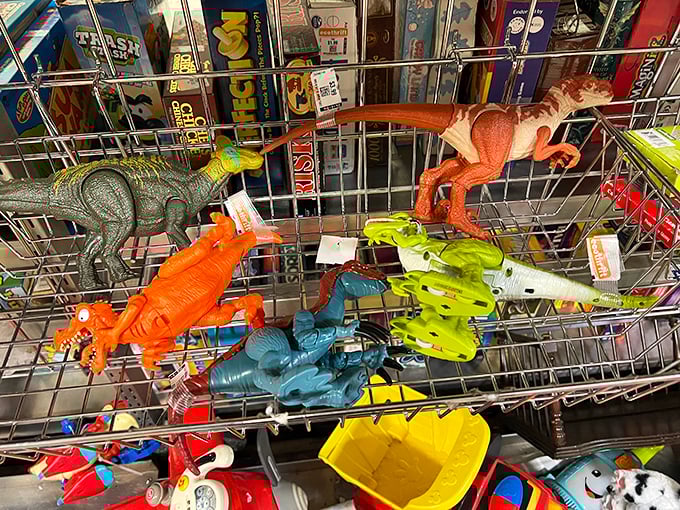 Prehistoric plastic predators priced to move! These dinosaurs are ready to terrorize a new generation of toy boxes.