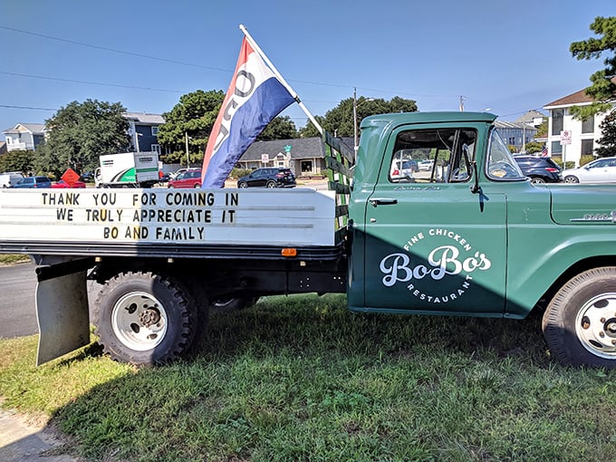 The BoBo's truck – a mobile ambassador of goodwill with a message of gratitude that's as genuine as their cooking. Southern hospitality on wheels.